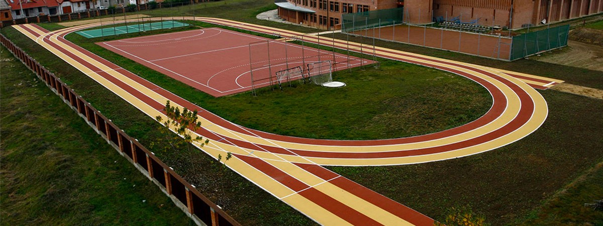 The different sports areas in an outdoor multi-purpose facility ...